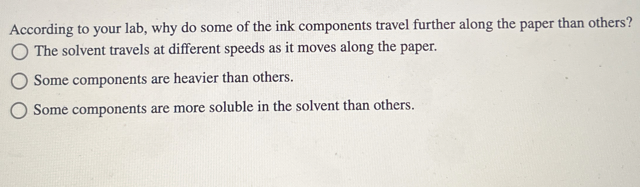 Solved According to your lab, why do some of the ink | Chegg.com