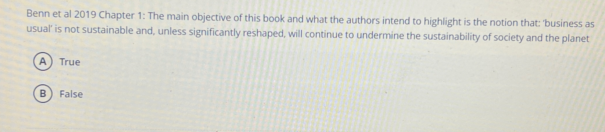 Solved Benn et al 2019 ﻿Chapter 1: The main objective of | Chegg.com