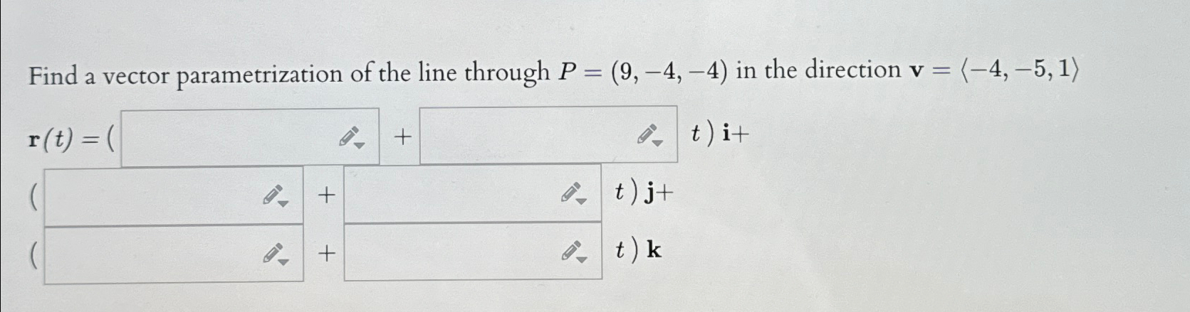 Solved Find a vector parametrization of the line through | Chegg.com