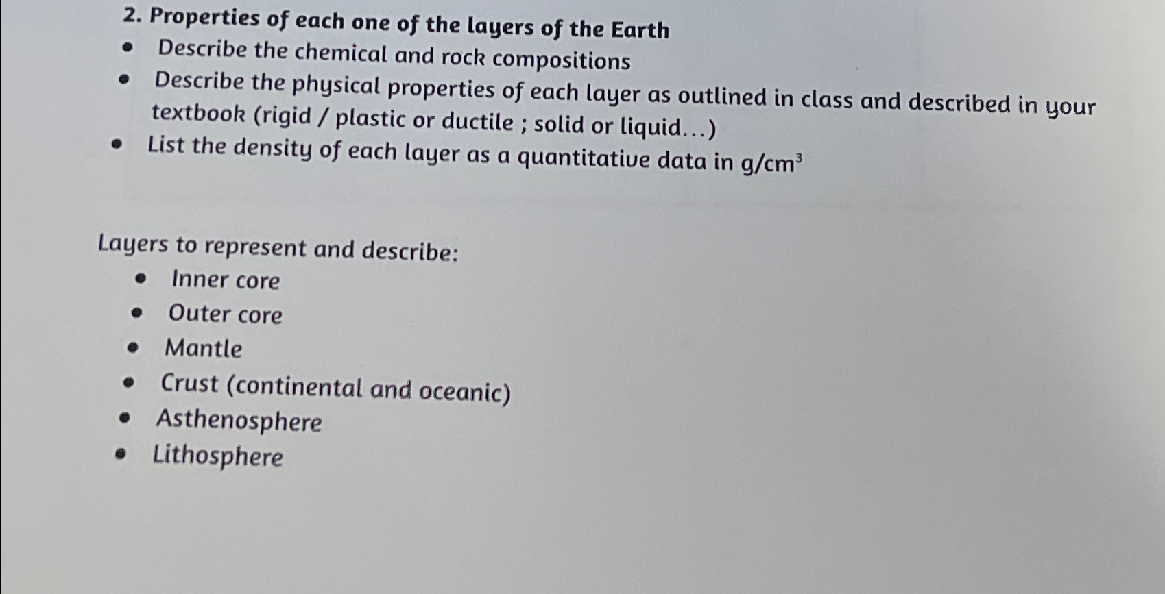Solved Properties of each one of the layers of the | Chegg.com
