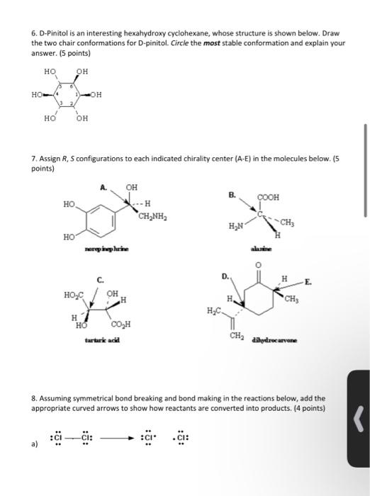 Solved 6. D-Pinitol is an interesting hexahydroxy | Chegg.com