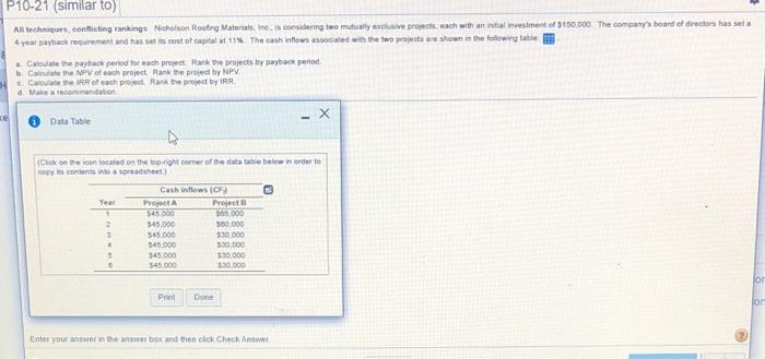 Solved P10-21 (similar to All technique cenfeting rankings | Chegg.com Solved P10-21 (similar to All technique cenfeting rankings | Chegg.com