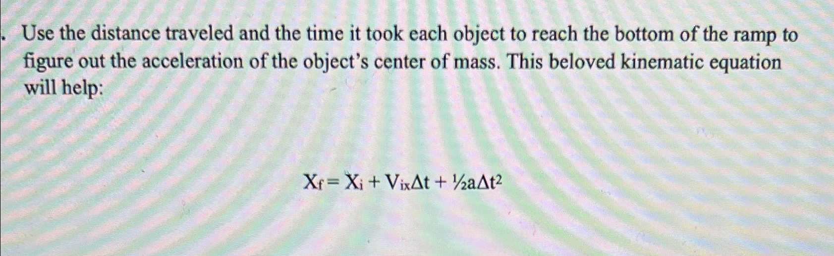 Solved Use the distance traveled and the time it took each | Chegg.com