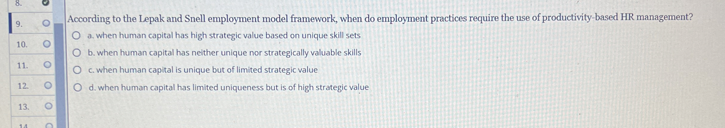 Solved According to the Lepak and Snell employment model | Chegg.com