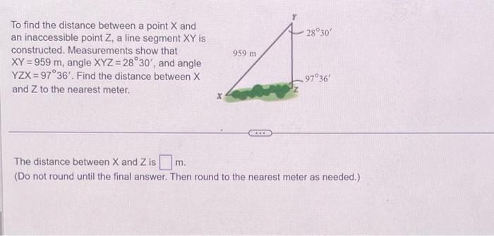 Solved To find the distance between a point X and an | Chegg.com