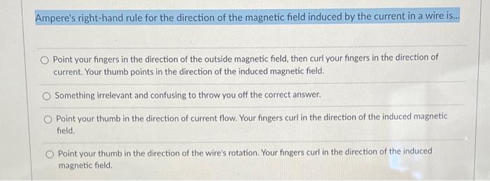 Solved Ampere's right-hand rule for the direction of the | Chegg.com