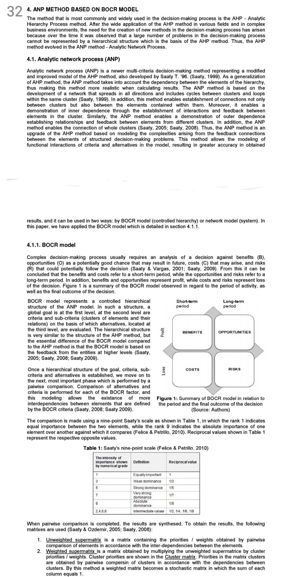 Solved 32 4. AND METHOD BASED ON BOCR MODEL The method that | Chegg.com