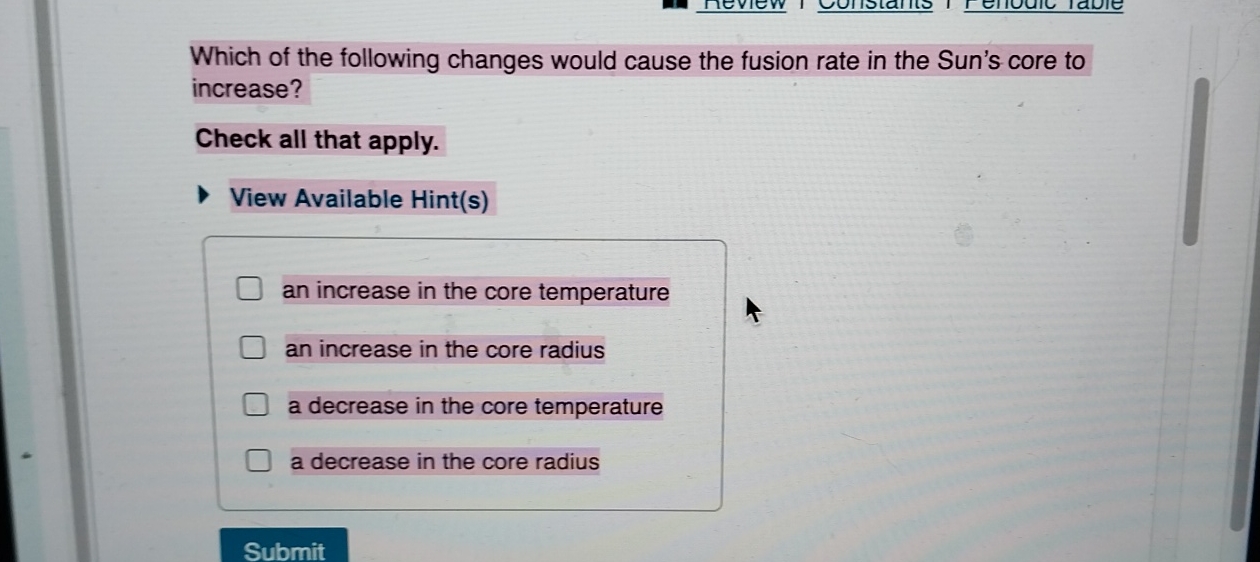 Solved Which of the following changes would cause the fusion | Chegg.com
