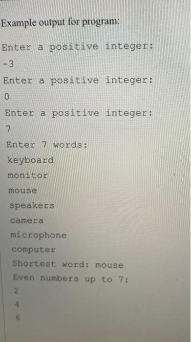 Solved Program Tasks: a. Ask the user for a positive | Chegg.com