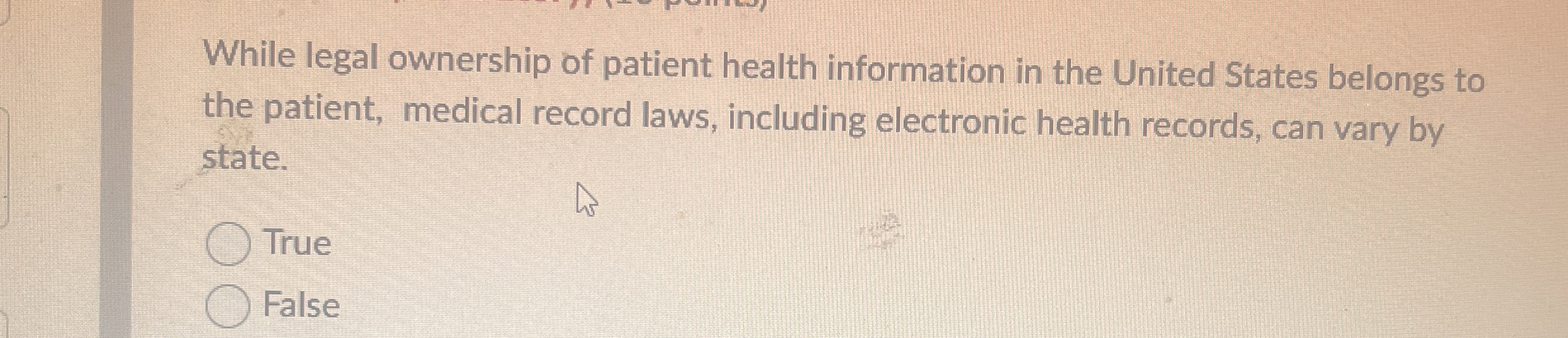 High Quality SOLUTION While legal ownership of patient health ...