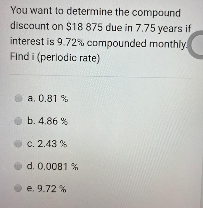 Solved You want to determine the compound discount on $18 | Chegg.com