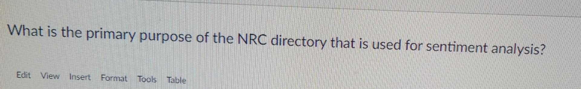 Solved What is the primary purpose of the NRC directory that | Chegg.com