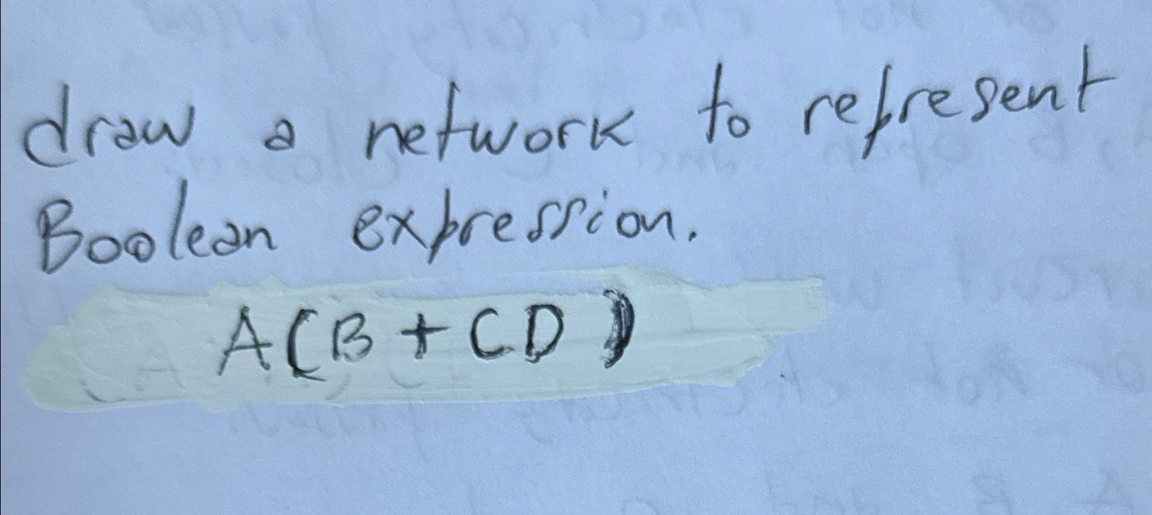 draw a network to refresent Boolean | Chegg.com