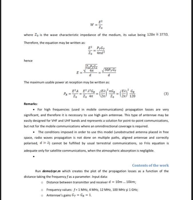 Solved 1. Determine the slope for free space propagation | Chegg.com