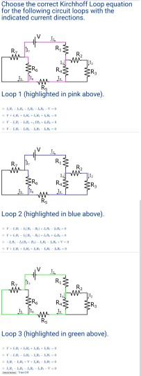 Solved Choose the correct Kirchhoff Loop equation for the | Chegg.com