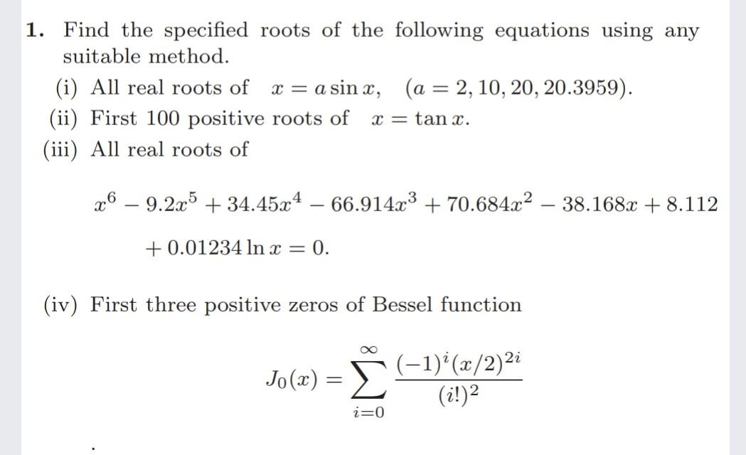 Numerical Methods Non Linear Algebraic Equations