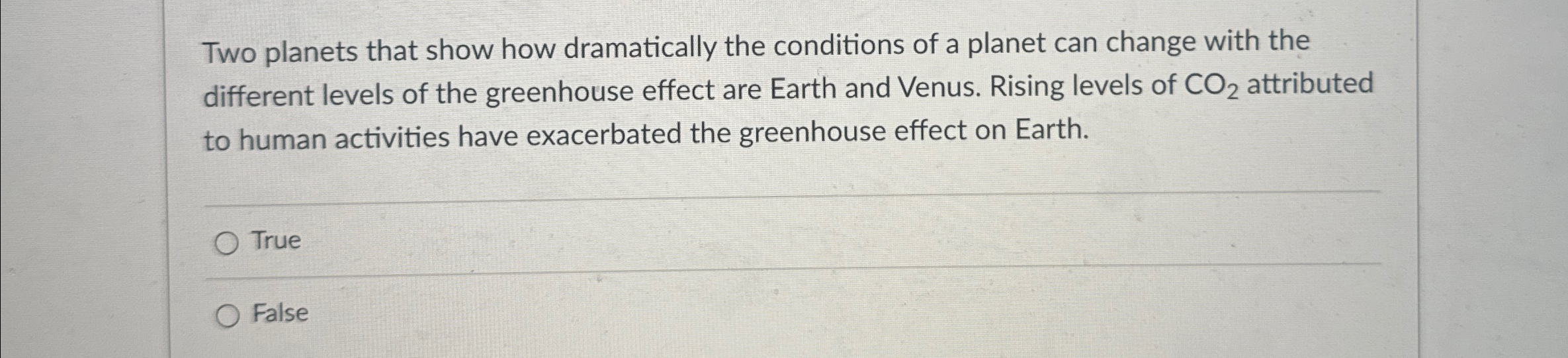 Solved Two planets that show how dramatically the conditions | Chegg.com