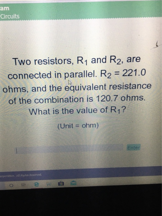 Solved am Circuits Two resistors, R1 and R2, are connected | Chegg.com