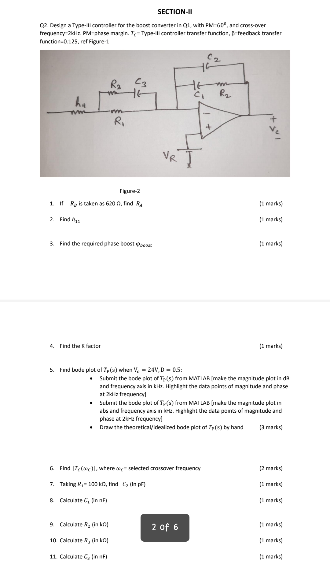 SECTION-IIQ2. ﻿Design a Type-III controller for the | Chegg.com