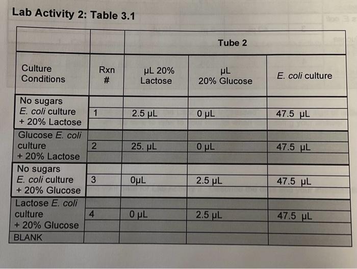 Solved Lab Activity 1. Tahle 1 Lab Activity 2: Table 3.1 | Chegg.com Solved Lab Activity 1. Tahle 1 Lab Activity 2: Table 3.1 | Chegg.com