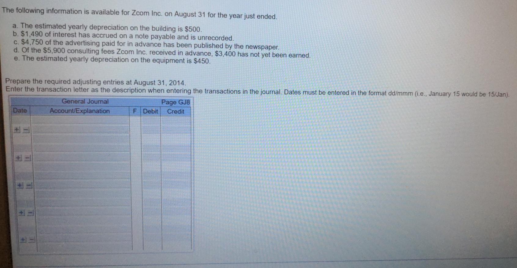Solved The following information is available for Zcom Inc. | Chegg.com