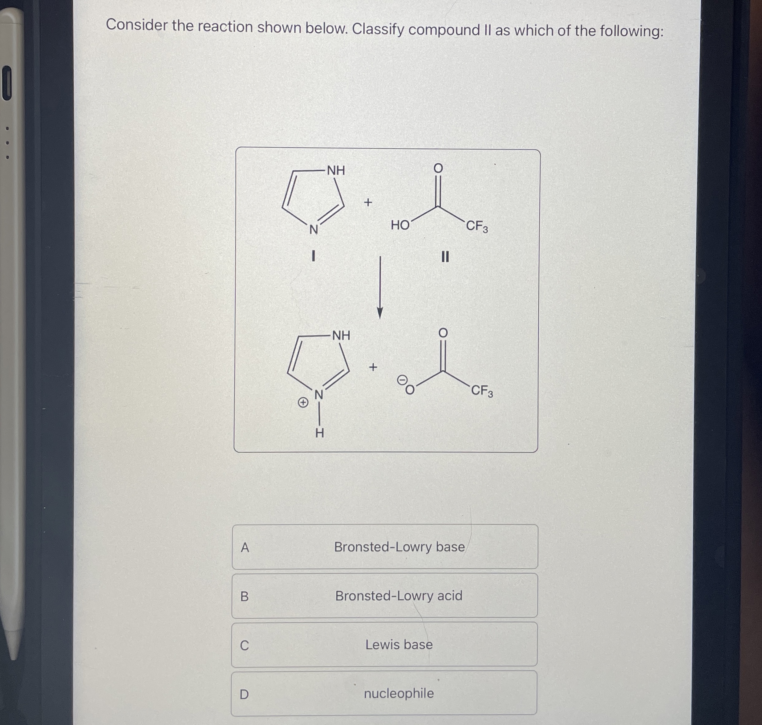 Solved Consider the reaction shown below. Classify compound | Chegg.com