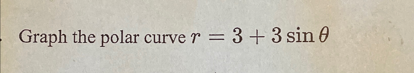 Solved Graph the polar curve r=3+3sinθ | Chegg.com