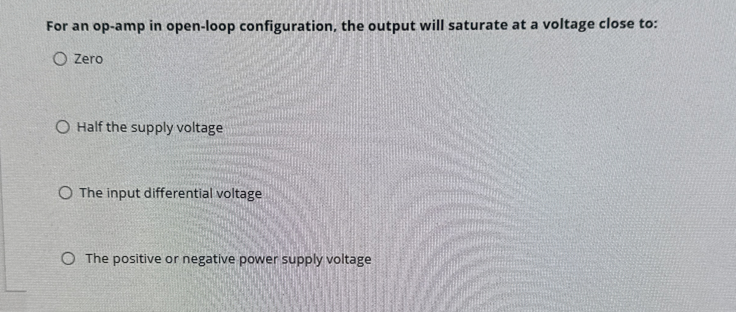 Solved For an op-amp in open-loop configuration, the output | Chegg.com