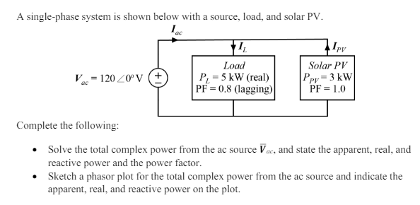 Solved A single-phase system is shown below with a source, | Chegg.com