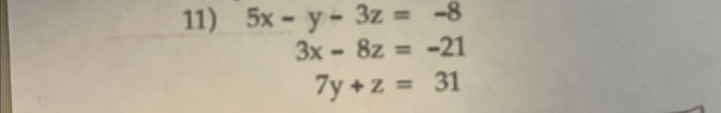 Solved Solve the system of equations using matrices. Use the | Chegg.com