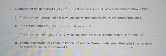 Solved Suppose that the domain of f(x)=x2-3 ﻿is the interval | Chegg.com
