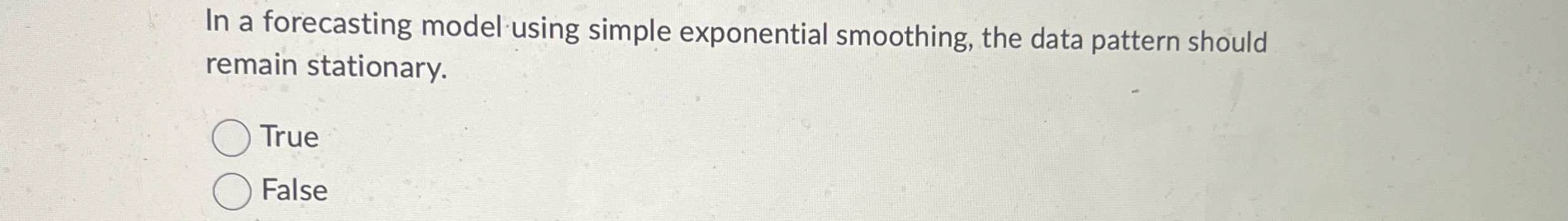 Solved In a forecasting model using simple exponential | Chegg.com