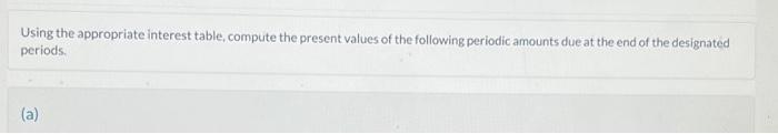 Solved Using the appropriate interest table, compute the | Chegg.com