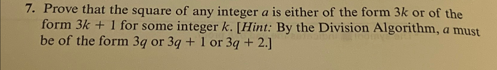 Solved Prove that the square of any integer a is either of | Chegg.com