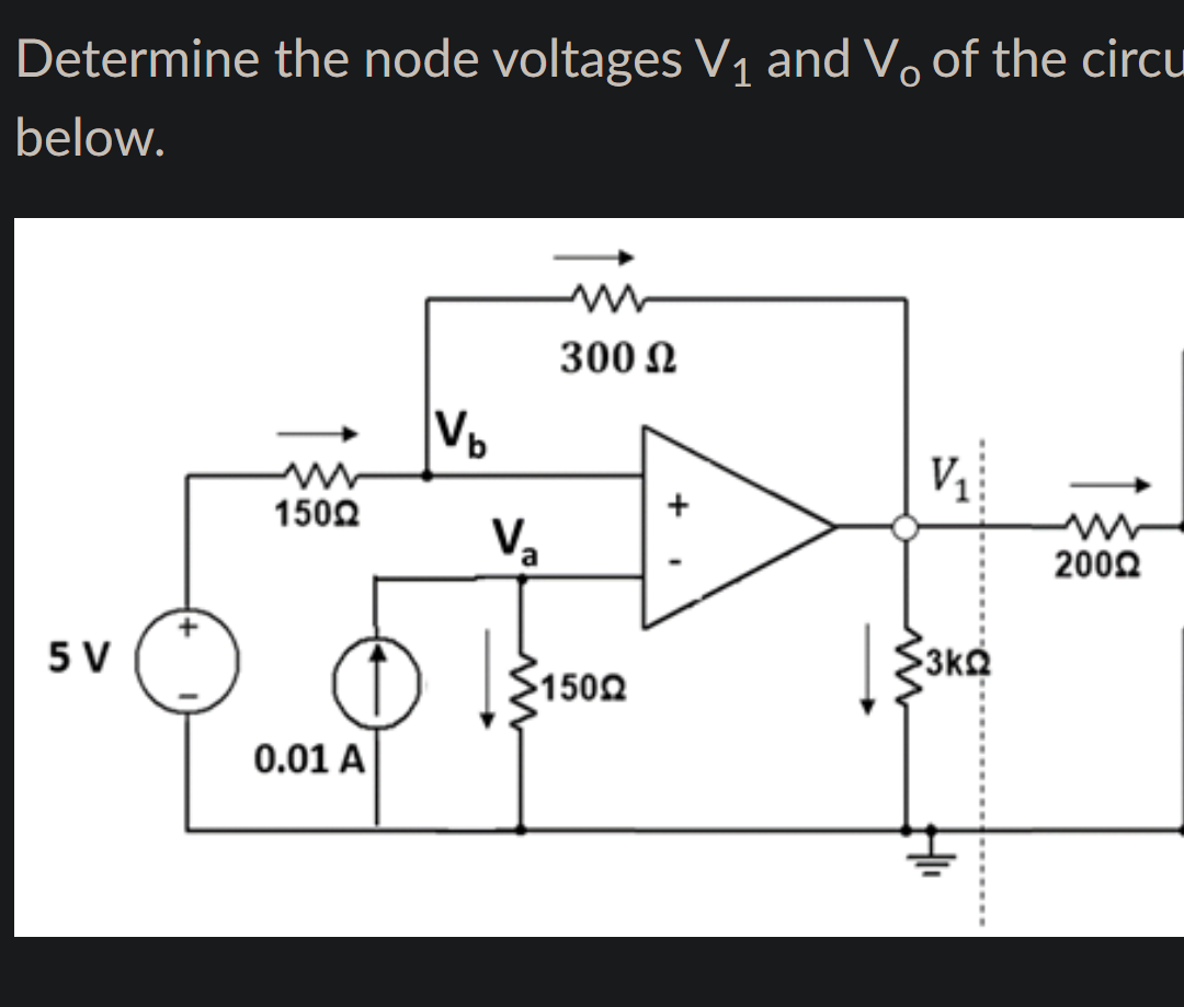 Solved Determine the node voltages V1 and V, of the circu | Chegg.com