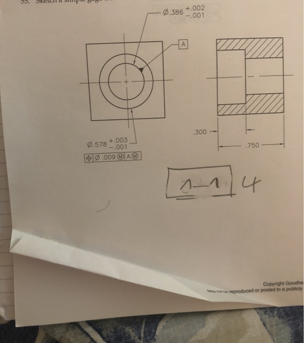 sketch and dimension a simple functional gage to | Chegg.com