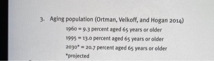 Solved 3. Aging population (Ortman, Velkoff, and Hogan 2014) | Chegg.com