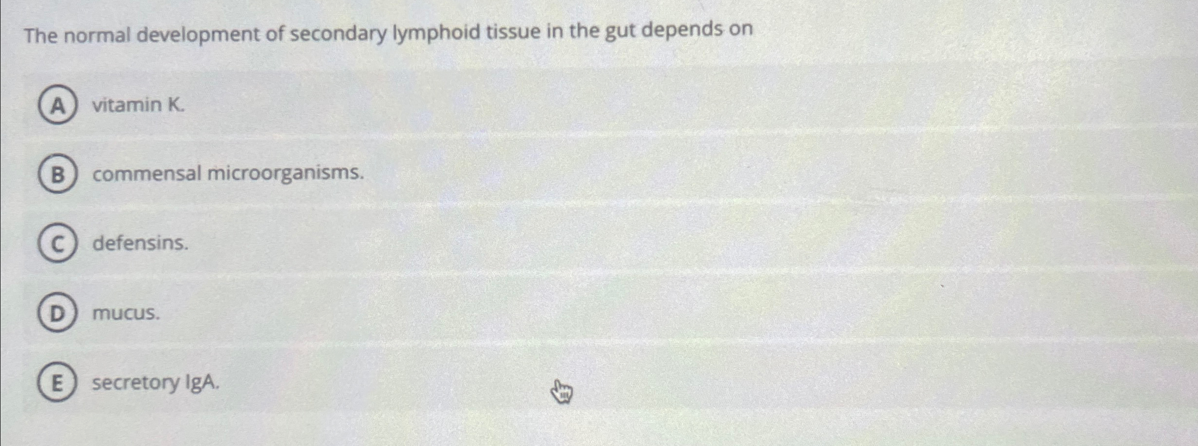 Solved The normal development of secondary lymphoid tissue | Chegg.com