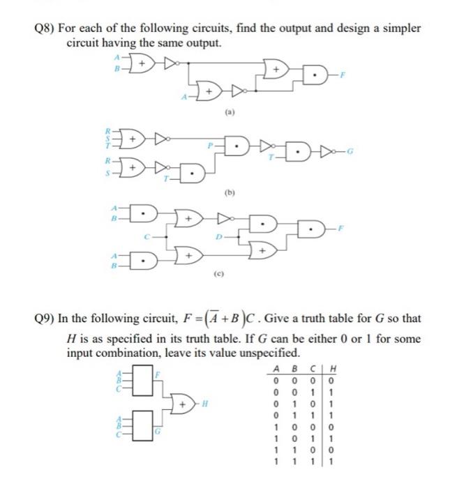 Solved Q8) For each of the following circuits, find the | Chegg.com