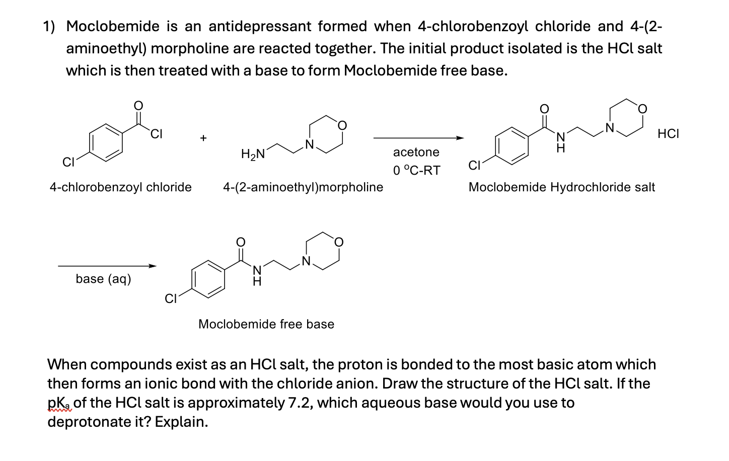 Solved Moclobemide is an antidepressant formed when | Chegg.com