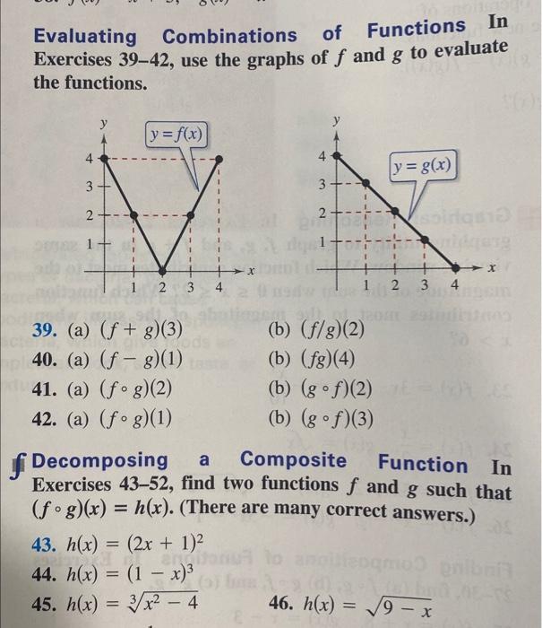 Solved Finding Domains Of Functions And Composite Functions