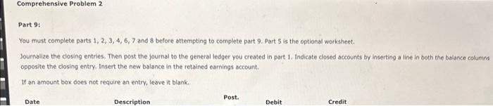 Comprehensive Problem 2 Part 3: NOTE: You must | Chegg.com