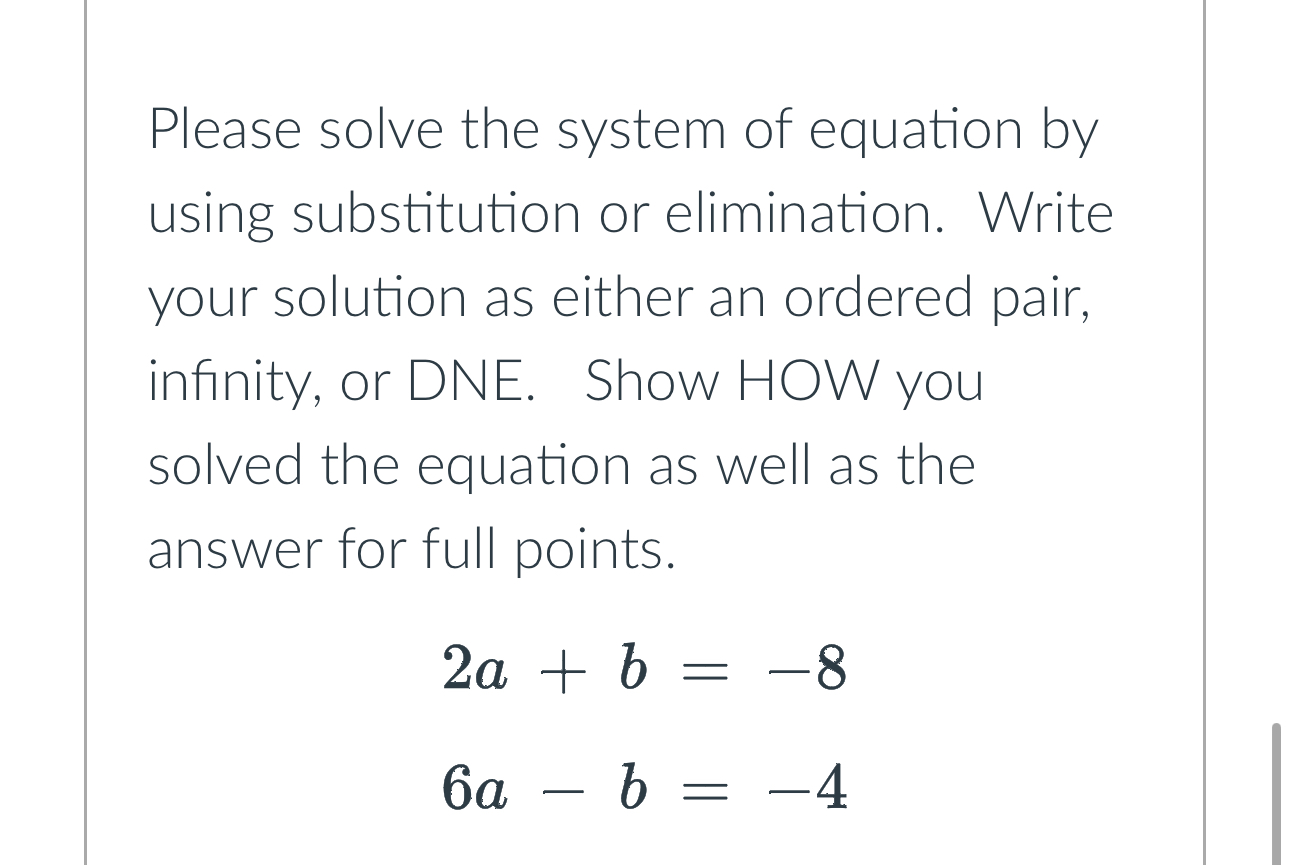 Solved Please solve the system of equation by using | Chegg.com