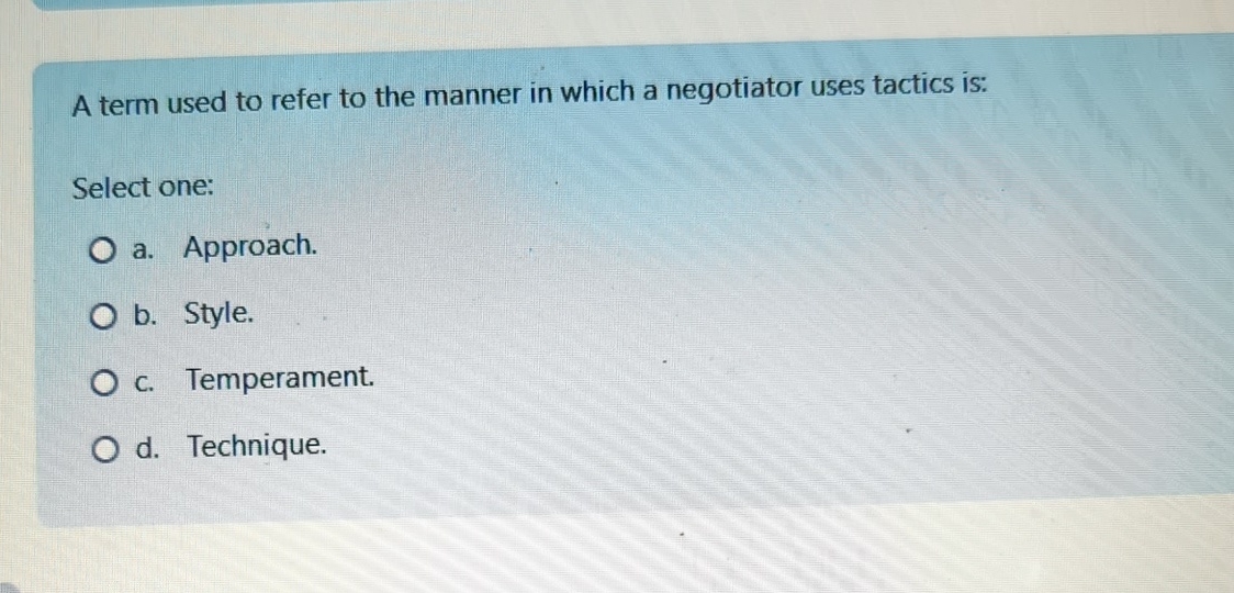 Solved A term used to refer to the manner in which a | Chegg.com