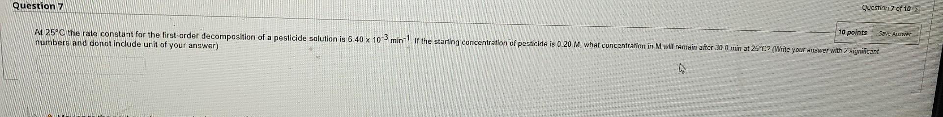 Solved numbers and donot include unit of your answer) | Chegg.com