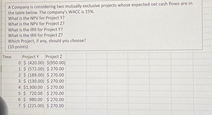 Solved A Company is considering two mutually exclusive | Chegg.com