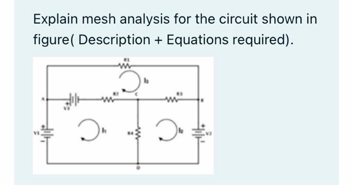 Solved Explain mesh analysis for the circuit shown in | Chegg.com