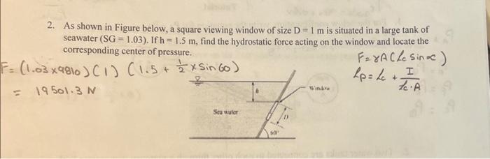 Solved 2. As shown in Figure below, a square viewing window | Chegg.com