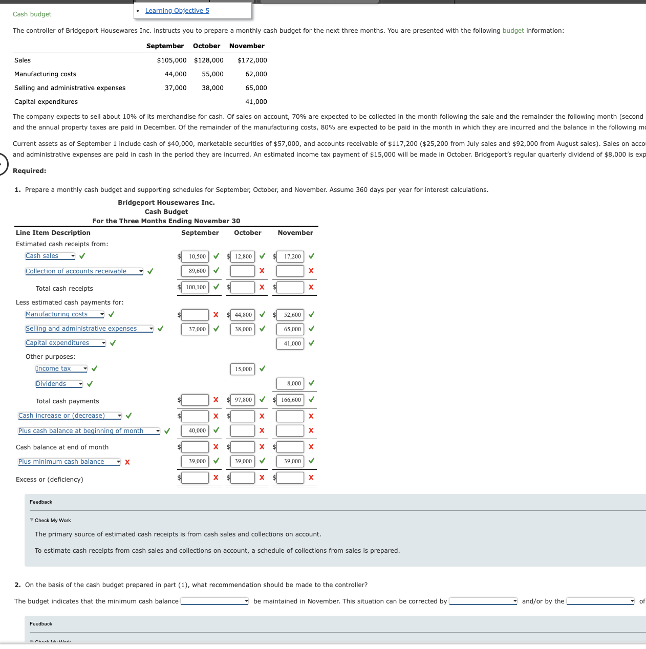 Solved The controller of Bridgeport Housewares Inc. | Chegg.com