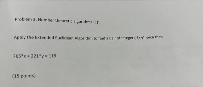 Solved Problem 3 Number Theoretic Algorithms 1 Apply The